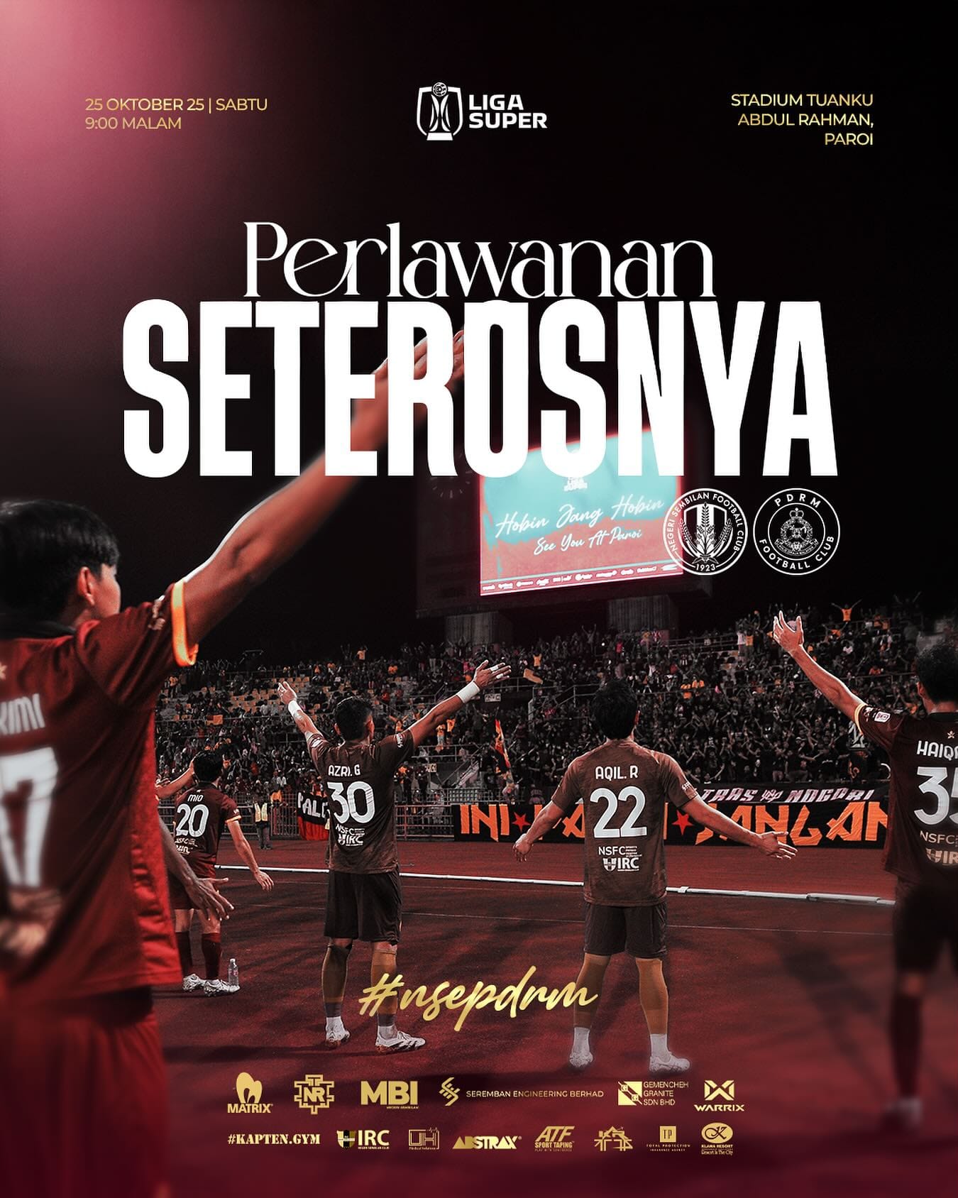 MSL 25/26: Negeri Sembilan FC Versus PDRM FC Ticket Sales Info - N9FC.com